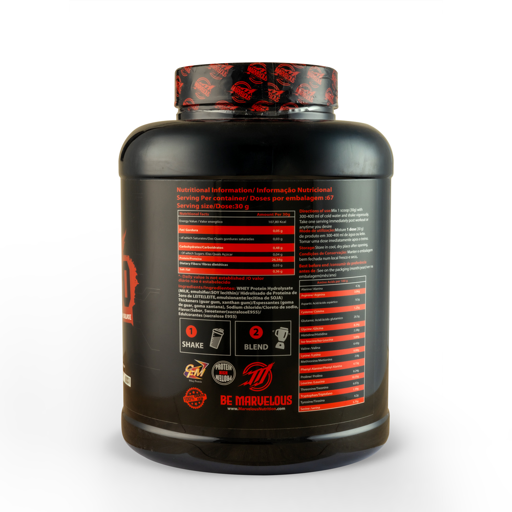 Marvelous Nutrition Hydro 100% Hydrolyzed Whey Protein Isolate-67Serv ... Marvelous Nutrition Hydro 100% Hydrolyzed Whey Protein Isolate-67Serv ...